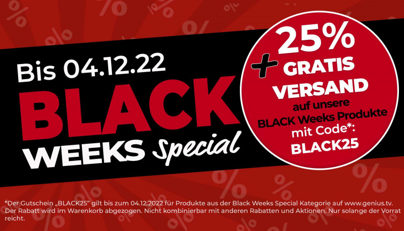 Black Week | Specials | Genius Online-Shop